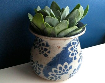 Blue flower pot | Etsy