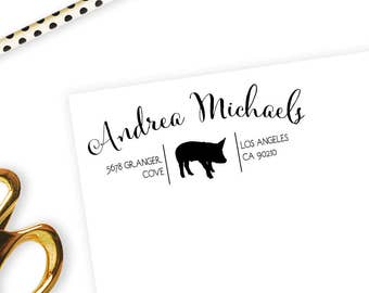 Pig rubber stamp | Etsy