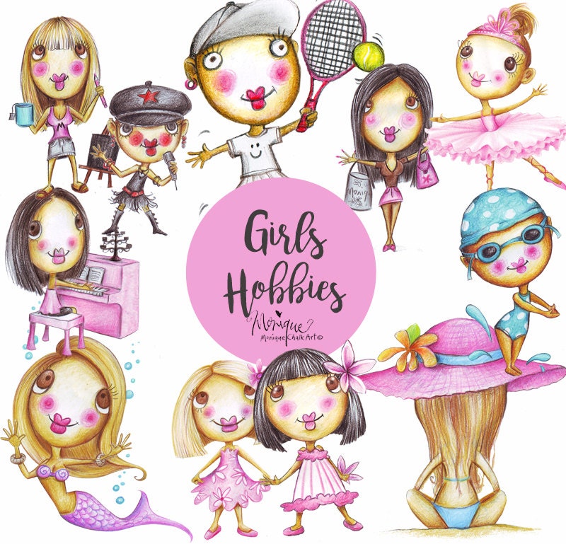 Clipart Girls hobbies and sports mermaid ballerina fairy