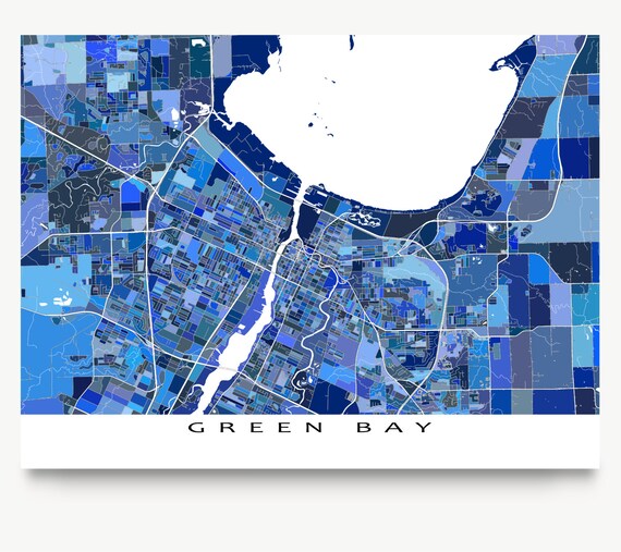 Green Bay Map Print Green Bay Wisconsin USA City Map Art