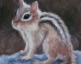 Chipmunk art | Etsy