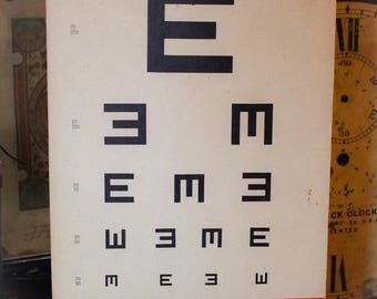 Vintage eye chart | Etsy