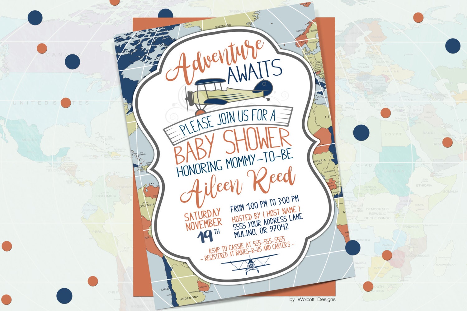 Adventure awaits baby shower invitation world baby shower