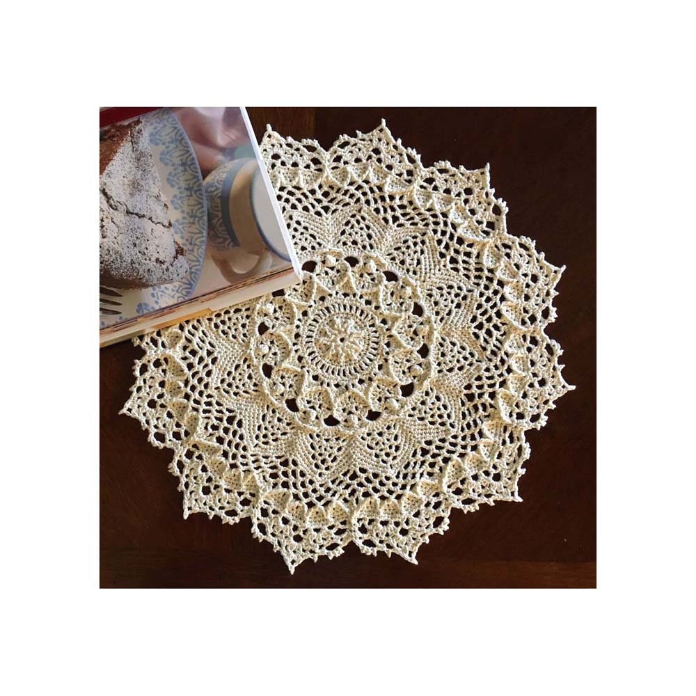 Crochet Doily Cream 10 Diameter Round Lace Doily