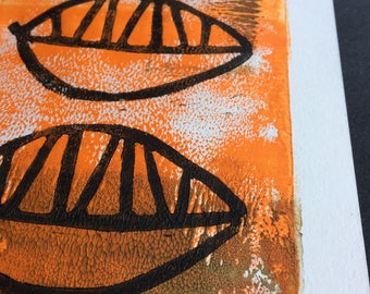 Abstract linocut | Etsy