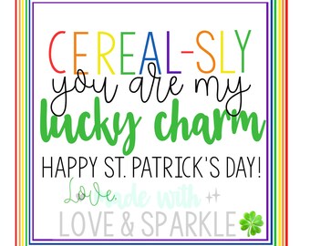 INSTANT DOWNLOAD-St. Patrick's Day Treat Bag Tags Rainbow