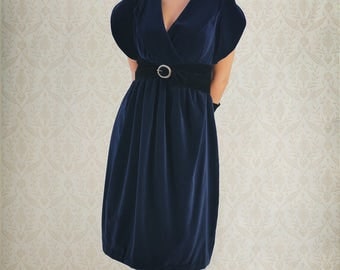 Blue velvet dress | Etsy