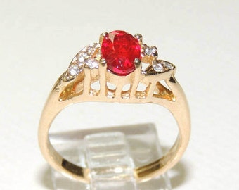 Red stone ring | Etsy