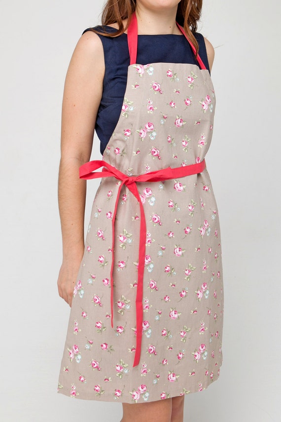 Aprons for Women/ Floral Ladies Apron/ Elegant Pinny/ Womens