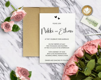 Simple Rustic Wedding Invitations Recycled Wedding