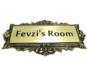 Brass door plaques | Etsy