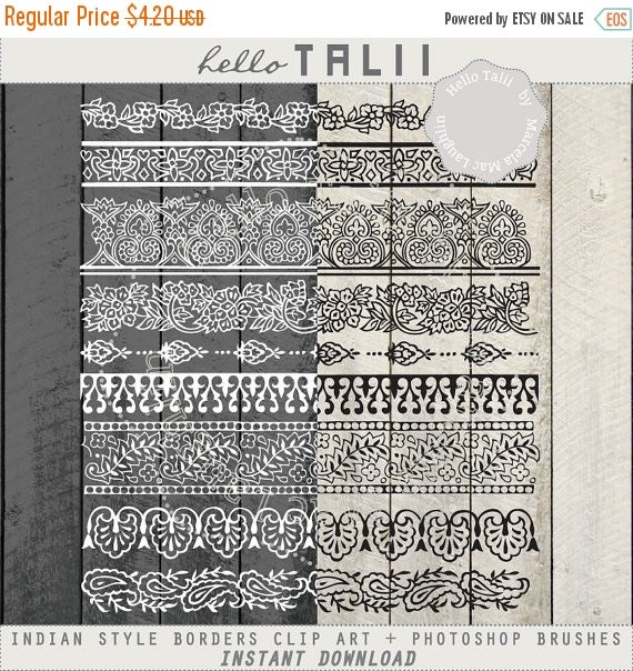 Borders Clip Art Photoshop Brushes INDIAN STYLE by HelloTalii