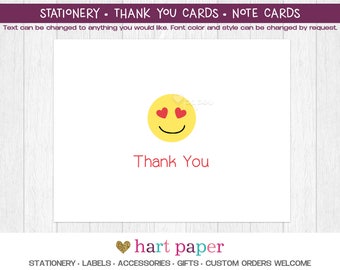 Emoji thank you card | Etsy