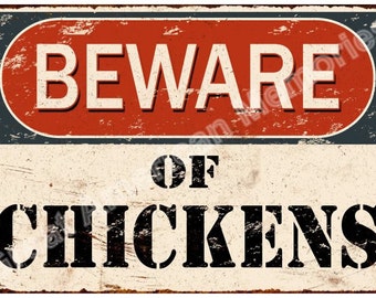 Beware of chickens | Etsy