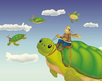 Flying turtle | Etsy