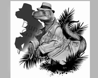 Items similar to Velocipedor 11x14 steampunk dinosaur art poster on Etsy