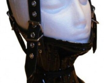Items similar to Black PVC and Taffeta Neck Corset on Etsy