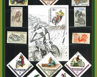 Motorcycle stamp | Etsy
