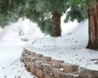 Snow scene backdrop | Etsy