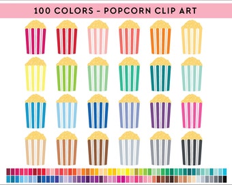 Popcorn clip art | Etsy