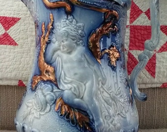 Flow blue pitcher | Etsy