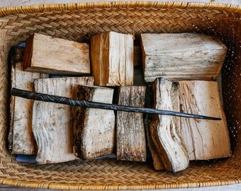 Items similar to Wood Stove Fire Poker / Hand Forged / Short Fire Poker ...