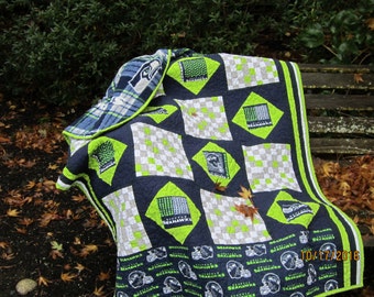 Seahawks quilt | Etsy