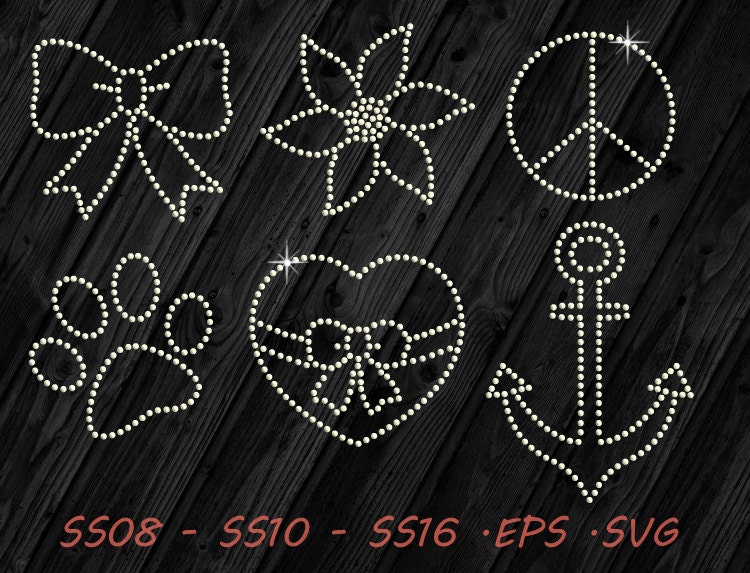 Rhinestone Design Elements SVG EPS Digital Template