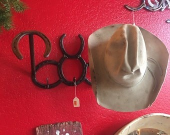 Horseshoe hat rack | Etsy