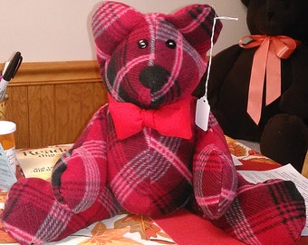 Plaid teddy bear | Etsy