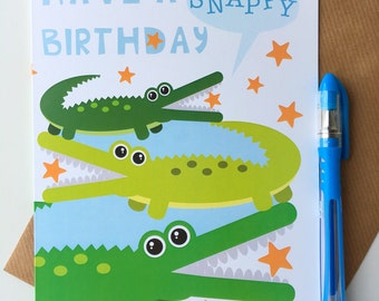 Alligator card | Etsy