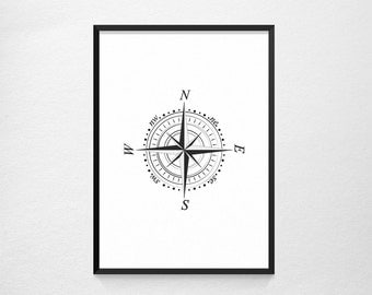 compass wall art – Etsy