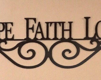Faith hope love sign | Etsy