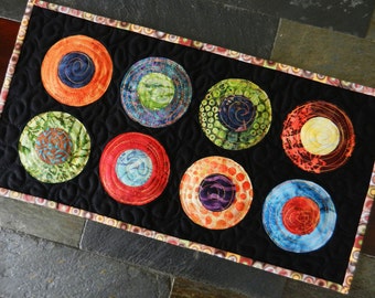 Modern Table Runner Batik Circle Table by ModernCottageMarket