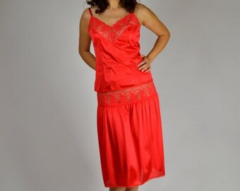 Red half slip | Etsy