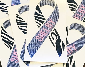 Pink ribbon decal | Etsy