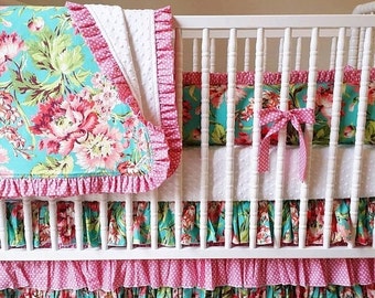 Floral crib bedding | Etsy