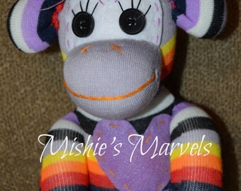 Rainbow sock monkey | Etsy