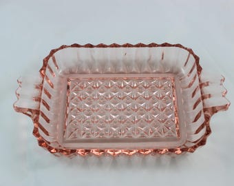 Pink glass tray | Etsy
