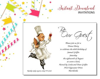 Chef invitation | Etsy