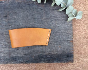 Leather cup sleeve | Etsy