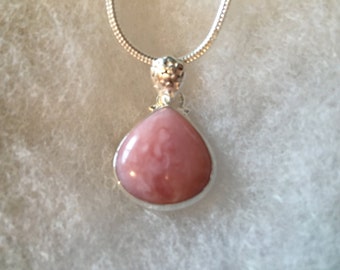 Pink opal necklace | Etsy