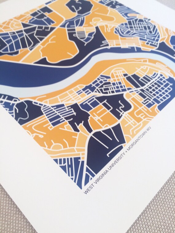 West Virginia University Map Print