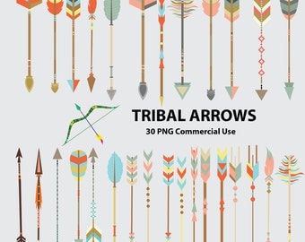 Professional Tribal Arrows Clipart & Vectors in Bohemian