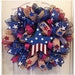 Americana Flag Star Deco Mesh Wreath/4th of July