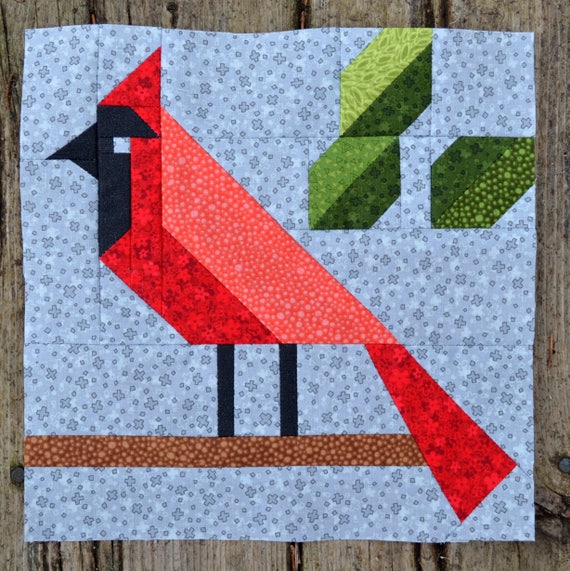 Cardinal Quilt BLOCK Pattern PDF Instant Download modern