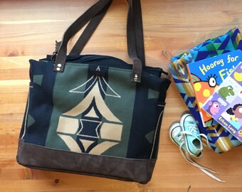 Boho bags made with Pendelton Wool and Fringe by MercyGreyDesignCo