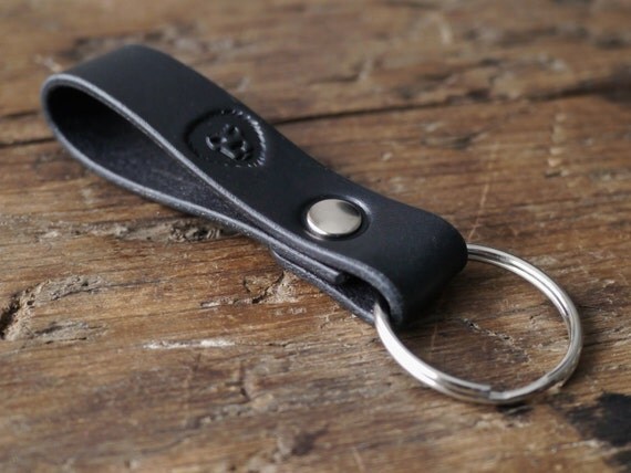 Leather Key Fob Leather Key Chain Riveted Leather Keyring