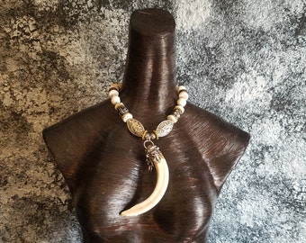 Boar tusk necklace | Etsy
