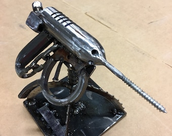 scrap metal ASSAULT RIFLE sculpture ar15 m4